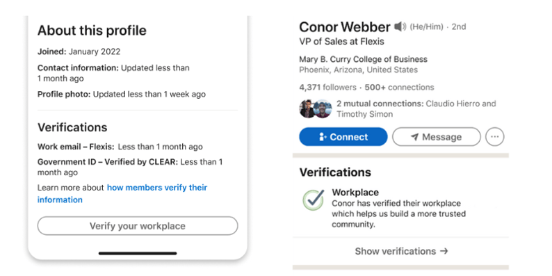 What is a Linkedin Workplace Verification?